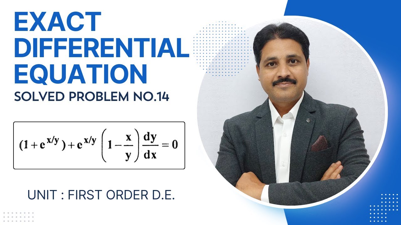 EXACT DIFFERENTIAL EQUATION SOLVED PROBLEM 14 | FIRST ORDER DIFFERENTIAL EQUATION - YouTube