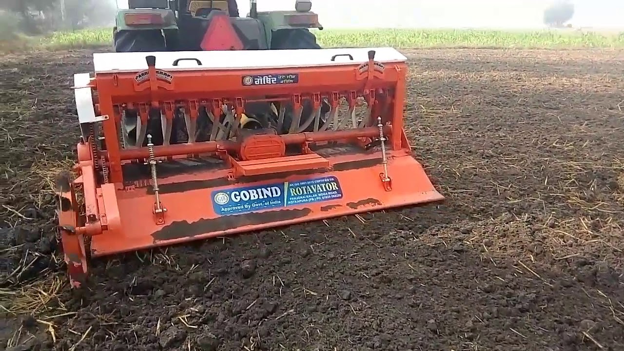 Gobind Rotavator With Sead Drill Working In Field 9417222628, - YouTube