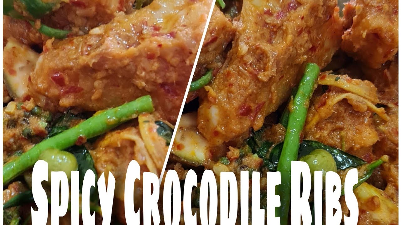Cooked Spicy Crocodile Ribs| Pad Phet Crocodile, Thai Dish🇹🇭 - YouTube