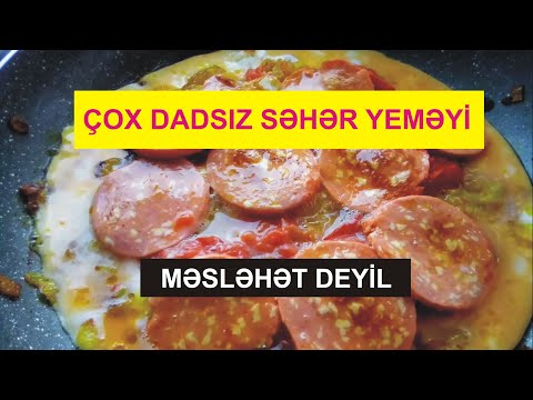 KARTOF+SOĞAN+BİBƏR+POMİDOR+KOLBASA+YUMURTA SƏHƏR YEMƏYİNİN hazırlanması