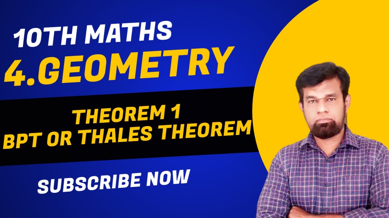 10th Maths Chapter 4 Geometry Theorem 1 Basic proportionality Theorem ...