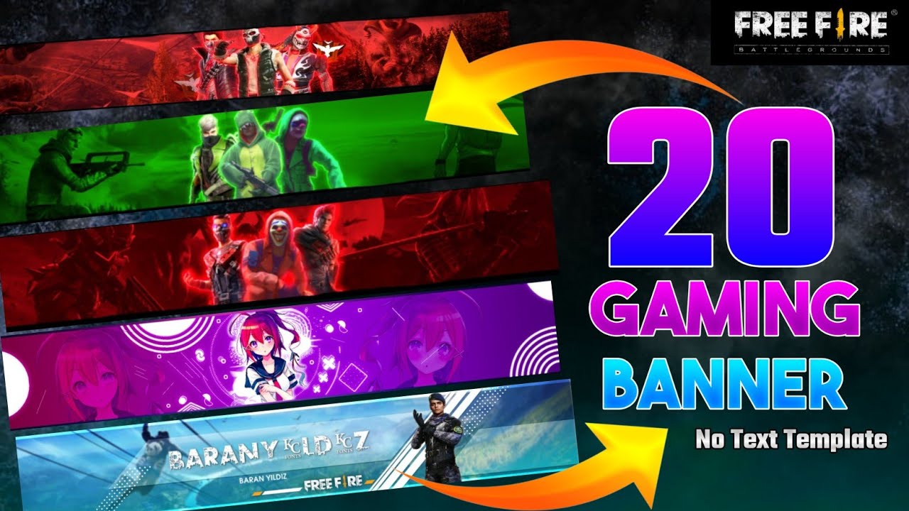 Top 20 gaming banner template free fire | youtuber banner keise banaye ...