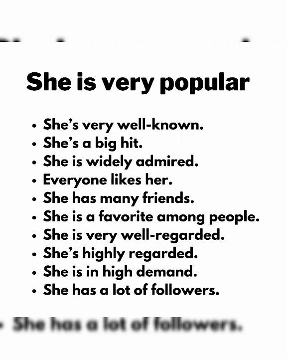 Different Ways To Say She Is Very Popular YouTube different-ways-to-say-she-is-very-popular-youtube
