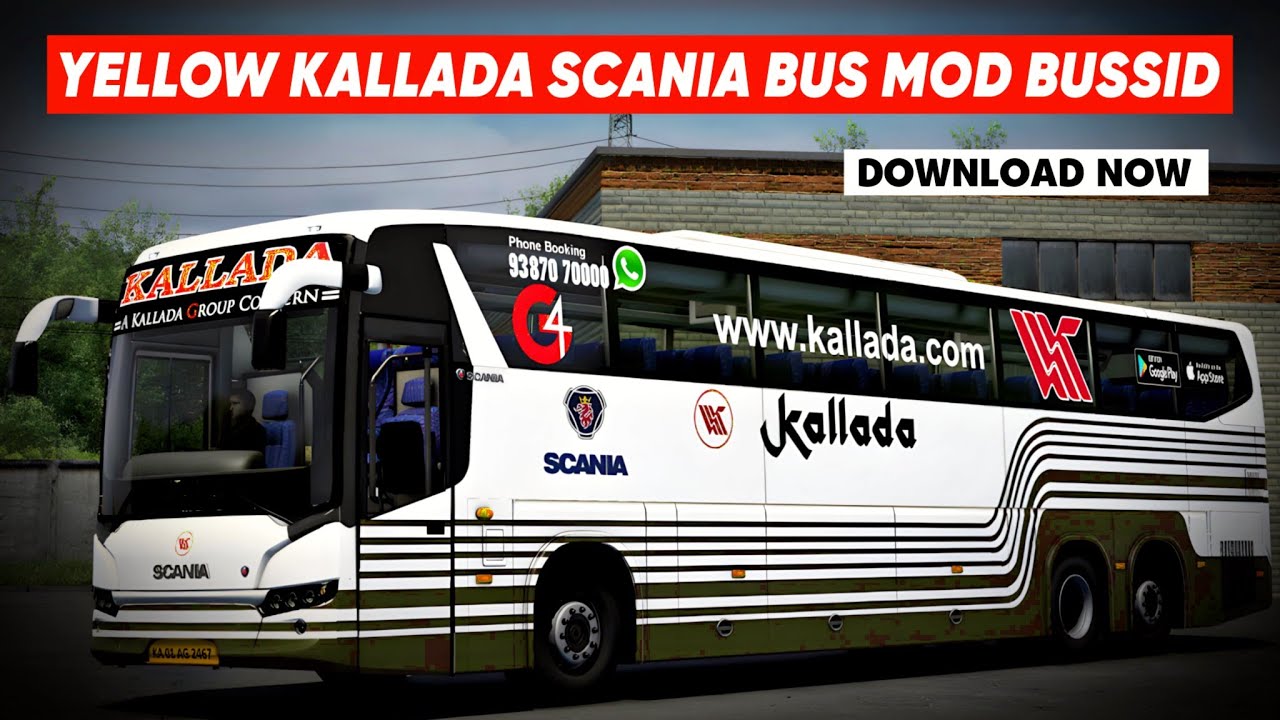 SCANIA YELLOW KALLADA BUS MOD For Bus Simulator Indonesia || Bussid Mod ...