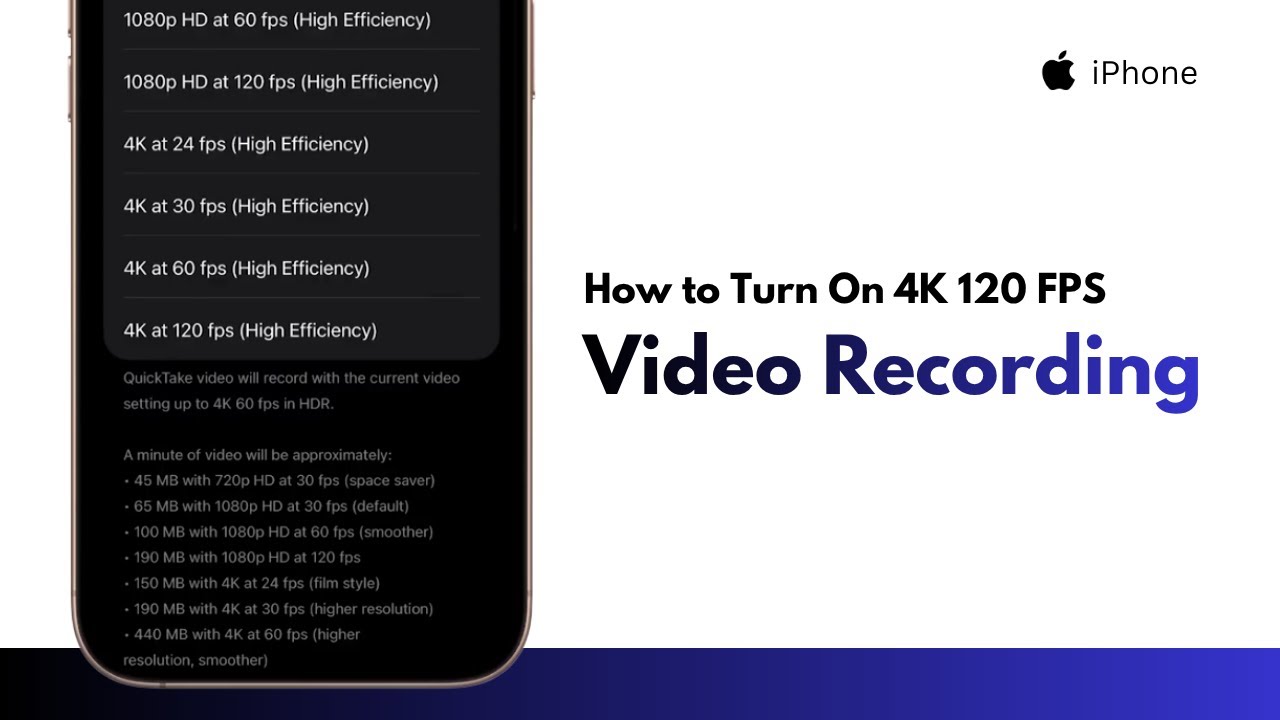 How to Turn On 4K 120 FPS Video Recording on iPhone | Pro Camera ...