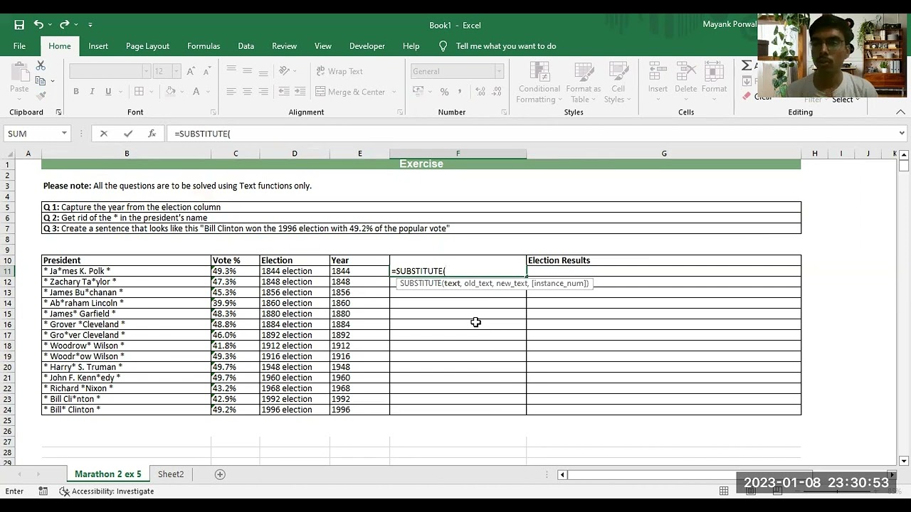 Text Functions In Excel Left Right Substitute Concat YouTube Text Functions In Excel Left Right Substitute Concat YouTube