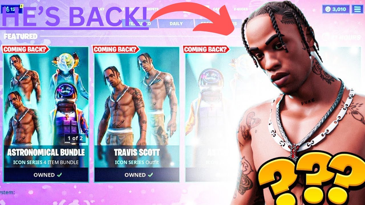 Will Travis Scott RETURN To The Item Shop? - YouTube