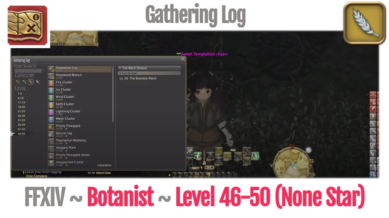FFXIV Botanist Gathering Log Level 46-50 (None Star) - A Realm Reborn ...