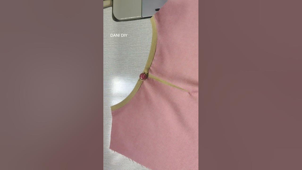 Cara Menjahit Belahan Kancing Belakang - YouTube