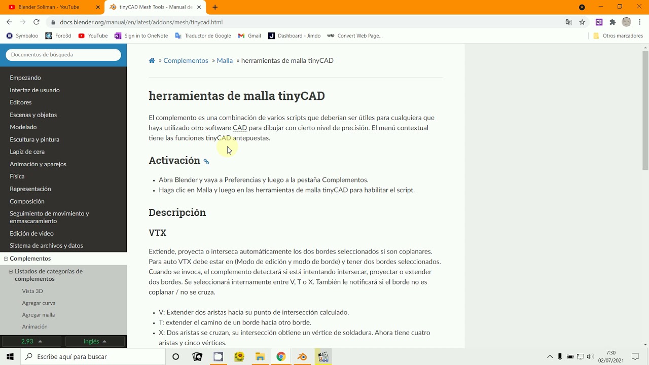 TinyCAD addon - YouTube