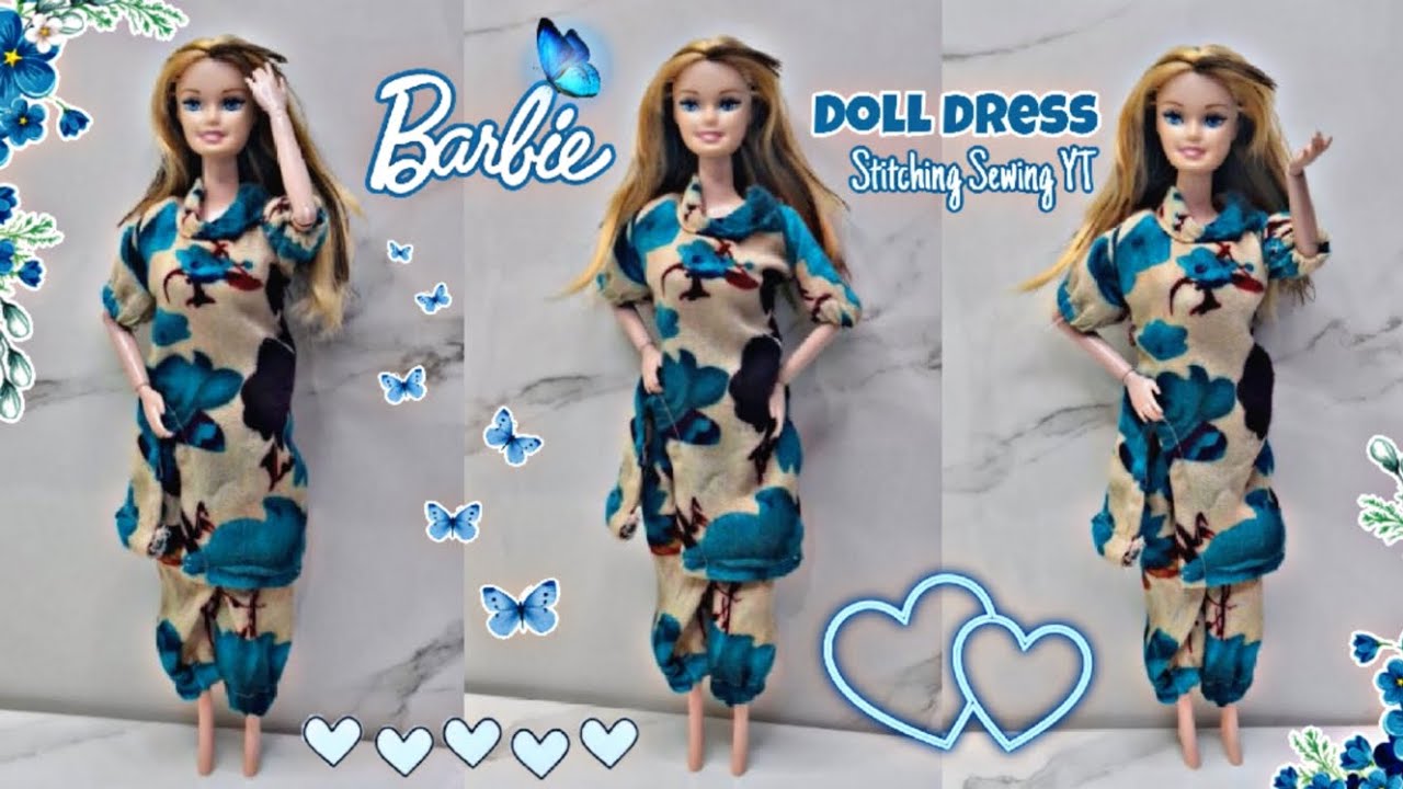 ||Dress doll|| Barbie Making |Beautiful doll dress Cute| Stitching ...