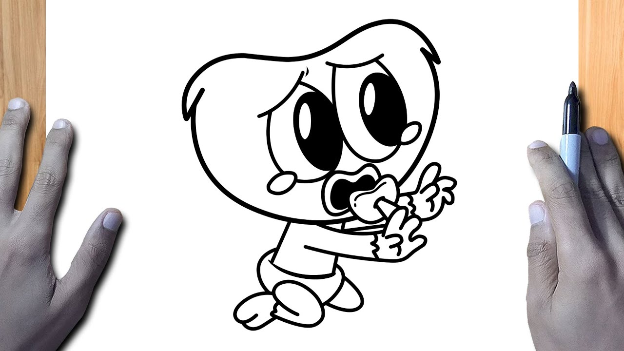 COMO DIBUJAR A HUGGY WUGGY BEBÉ - POPPY PLAYTIME - YouTube