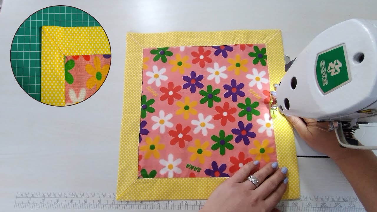 Simple & Stylish | Make a Cute Cloth with Fabric Scraps! Learn Mitered ...