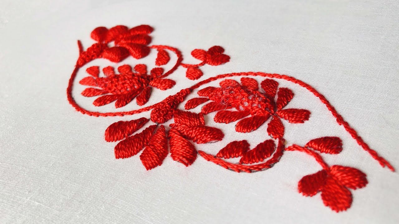 Hand Embroidery: Red Embroidery - Border Embroidery - Embroidery For ...