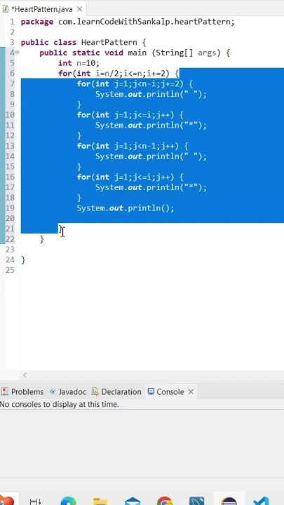 Make a full heart java code #viralvideo #coding #java #computerscience #javafullstack - YouTube