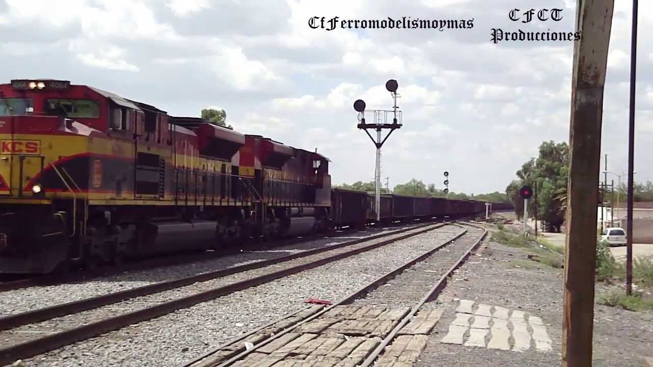 KCSM 4064 Y 4082 con tren metalero - YouTube