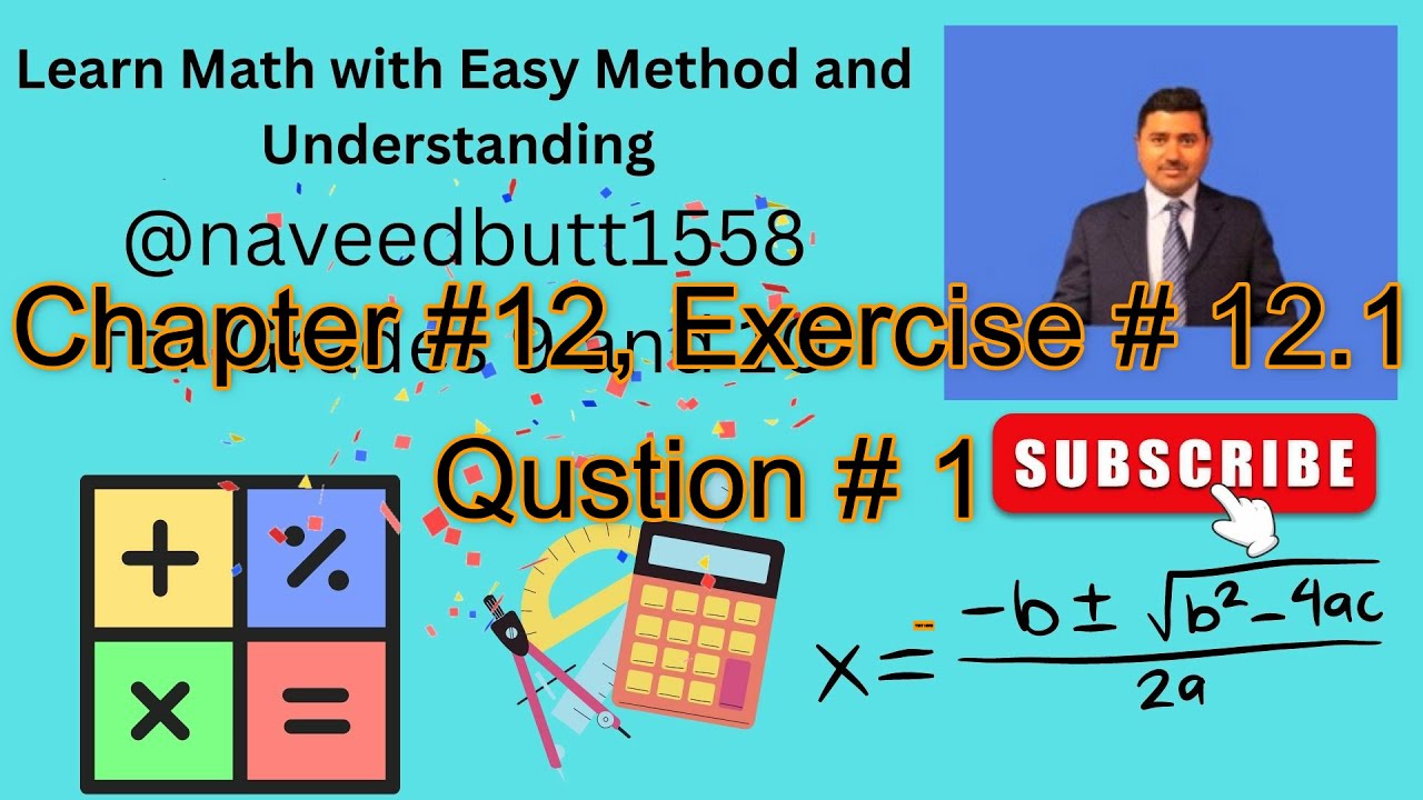 Math 9th Chapter # 12 Exercise # 12.1 Question # 1 - YouTube