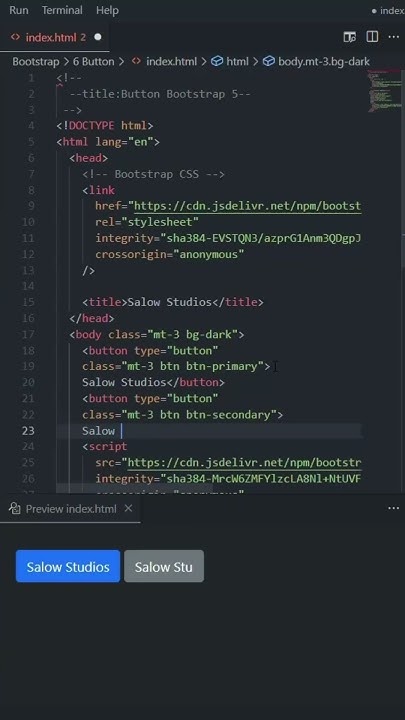 Buttons using Bootstrap 5 #shorts #coding - YouTube