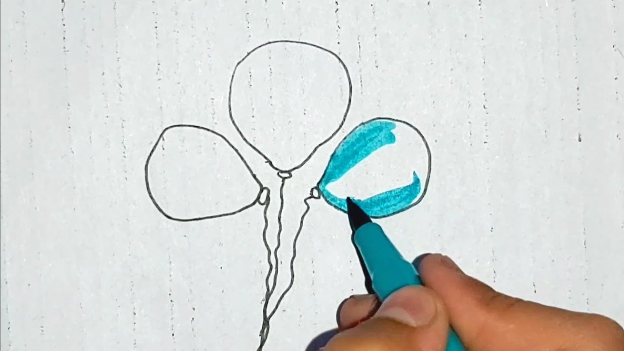 How to Draw Balloons | balloon drawing easy | balloon drawing step by ...