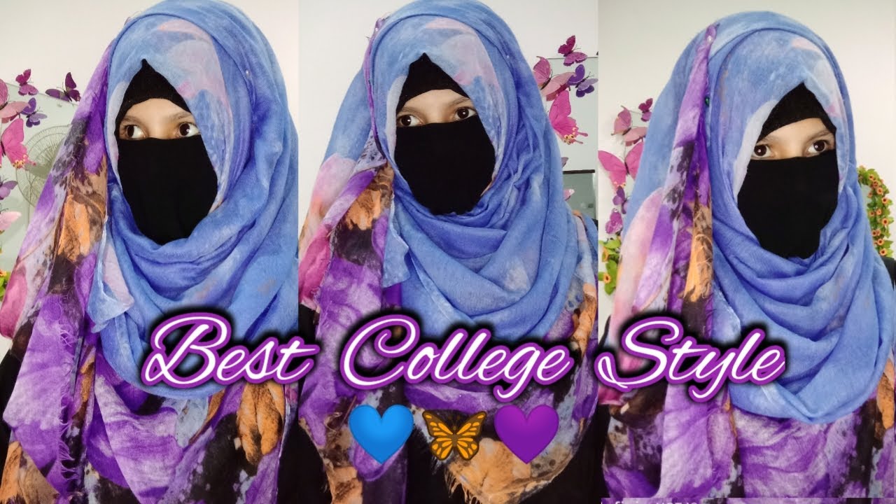 Best hijab style for College | Easy University/College hijab ⭐ - YouTube