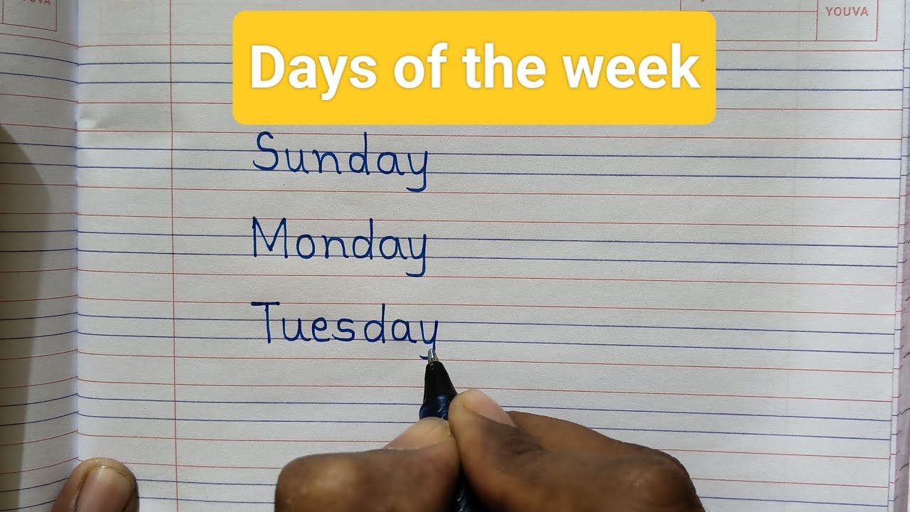 How to write English... Days of the week - YouTube