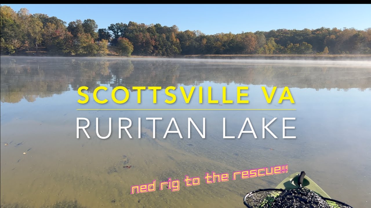 Kayak Bass Fishing at Fluvanna Ruritan Lake Scottsville VA. Mid fall ...