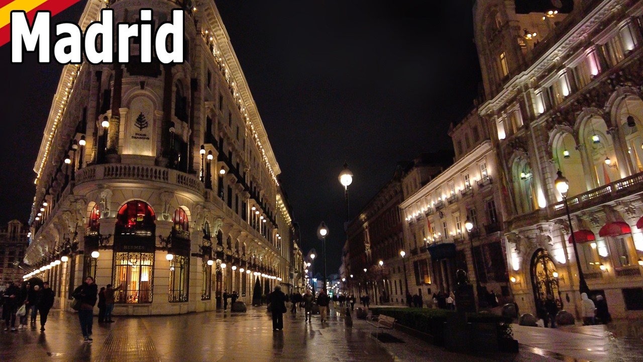 [4K] The majesty of Madrid in the rain. Historic center on foot. Spain ...