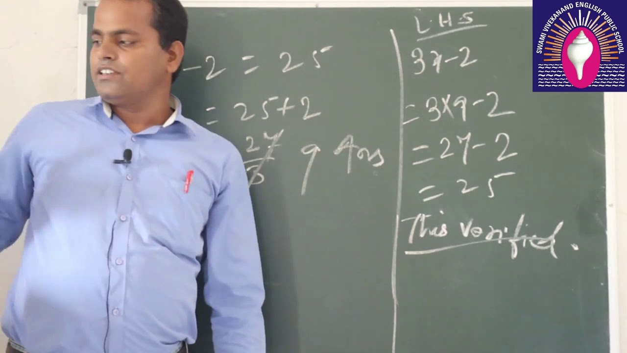 Mathematics Class-7, Linear equation in one Variable By Jibnath Sir ...