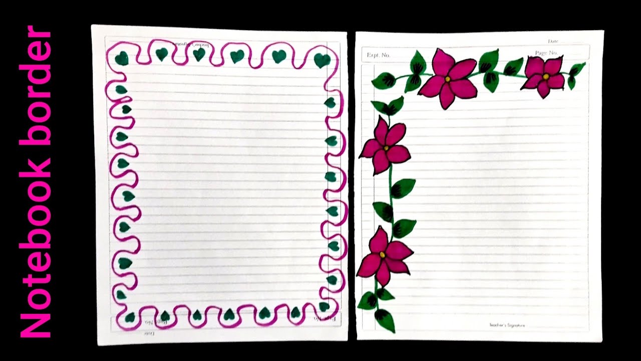 Notebook Border Design Ruled Paper Border Design Border