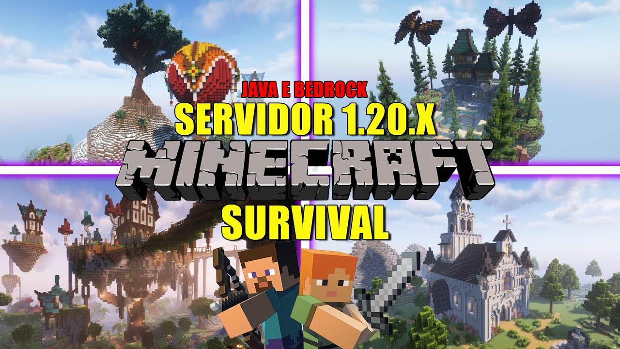 SERVIDOR SURVIVAL BEDROCK/JAVA/MCPE 1.20.X - YouTube