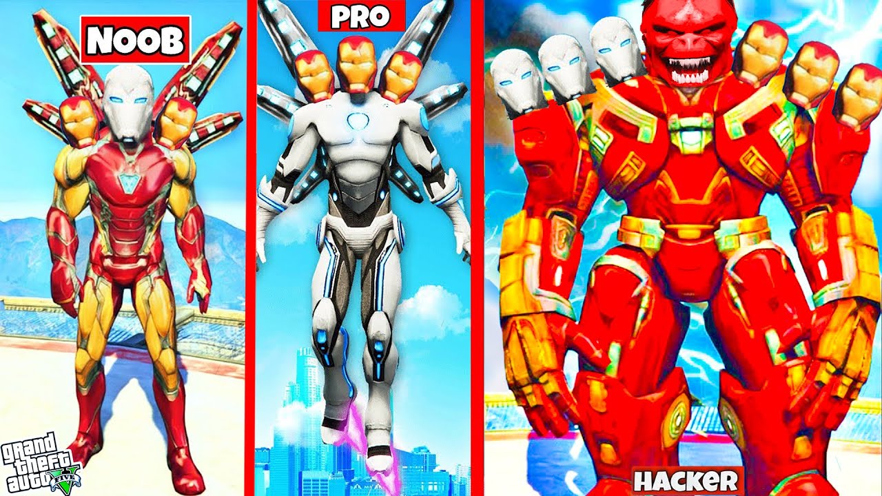 UPGRADING NOOB IRON MAN INTO GOD MONSTER SUPER GOD HACKER 3 HEADED IRON ...