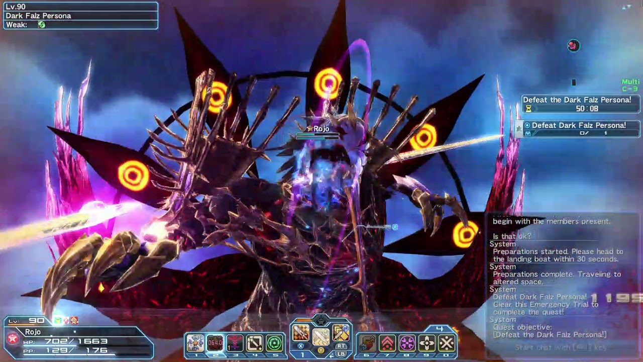 Solo Attempt 3! Dark Persona Falz Phantasy Star Online 2 - YouTube