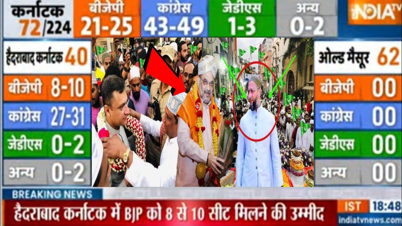 Karnataka election exit poll l karnataka exit poll 2023 l Asadduddin ...