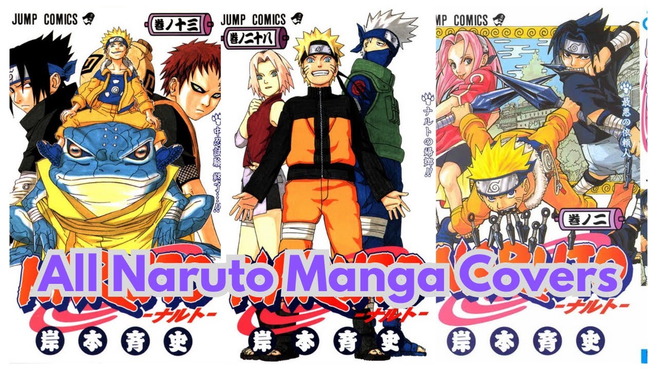 ALL NARUTO MANGA COVERS. All volumes from 1 to 72. - YouTube