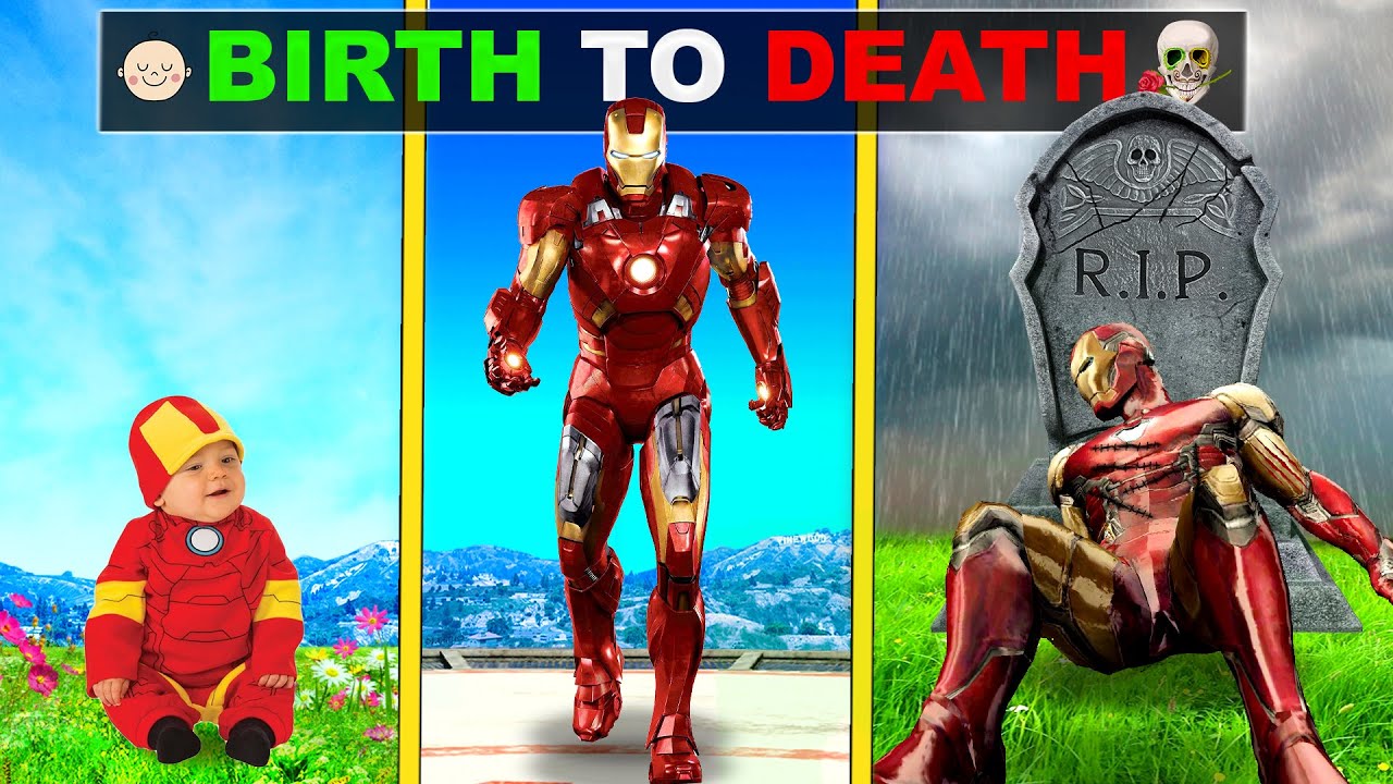 IRON MAN BIRTH to DEATH in GTA 5 - YouTube