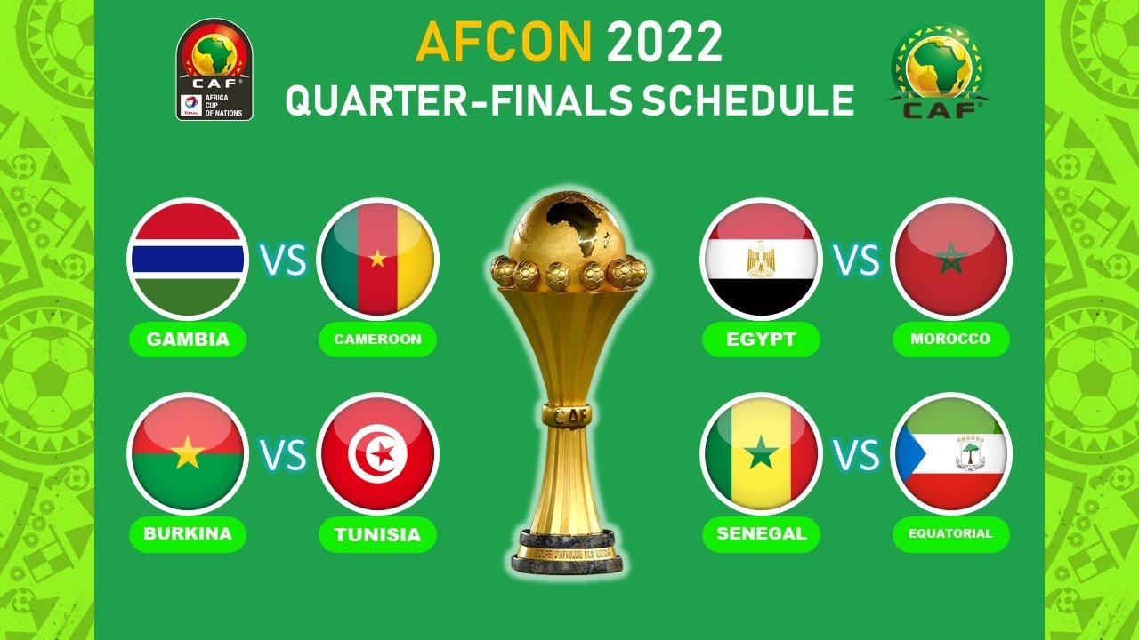 AFRICA CUP OF NATIONS 2021 (AFCON 2022) QUARTER FINALS FIXTUERS AND ...
