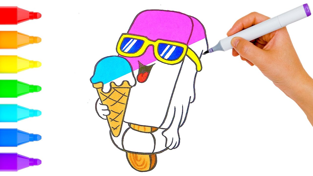 Coloring ice cream | Drawing for kids. Colors - YouTube