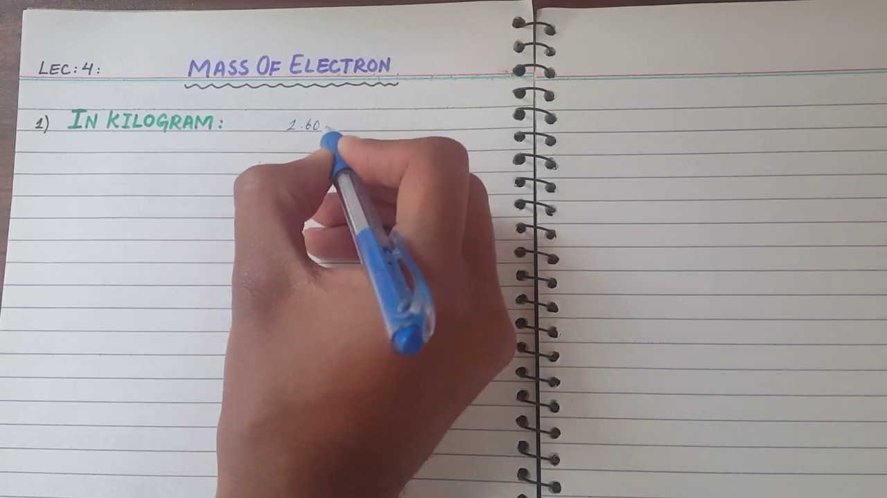 How To Calculate Mass Of An Electron In Different Units | In Kg , Gram ...