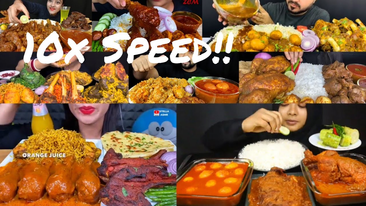 ASMR Eating Non-Veg Food 😋. @eaters 10x Speed Eating Compilation 👌 ...