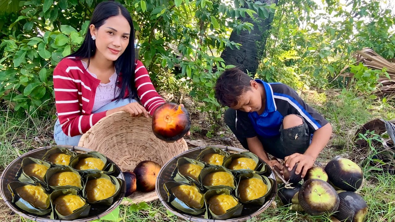 Harvest Palm Fruits To Make The Longest Time Cake| Akor Tnaot - YouTube