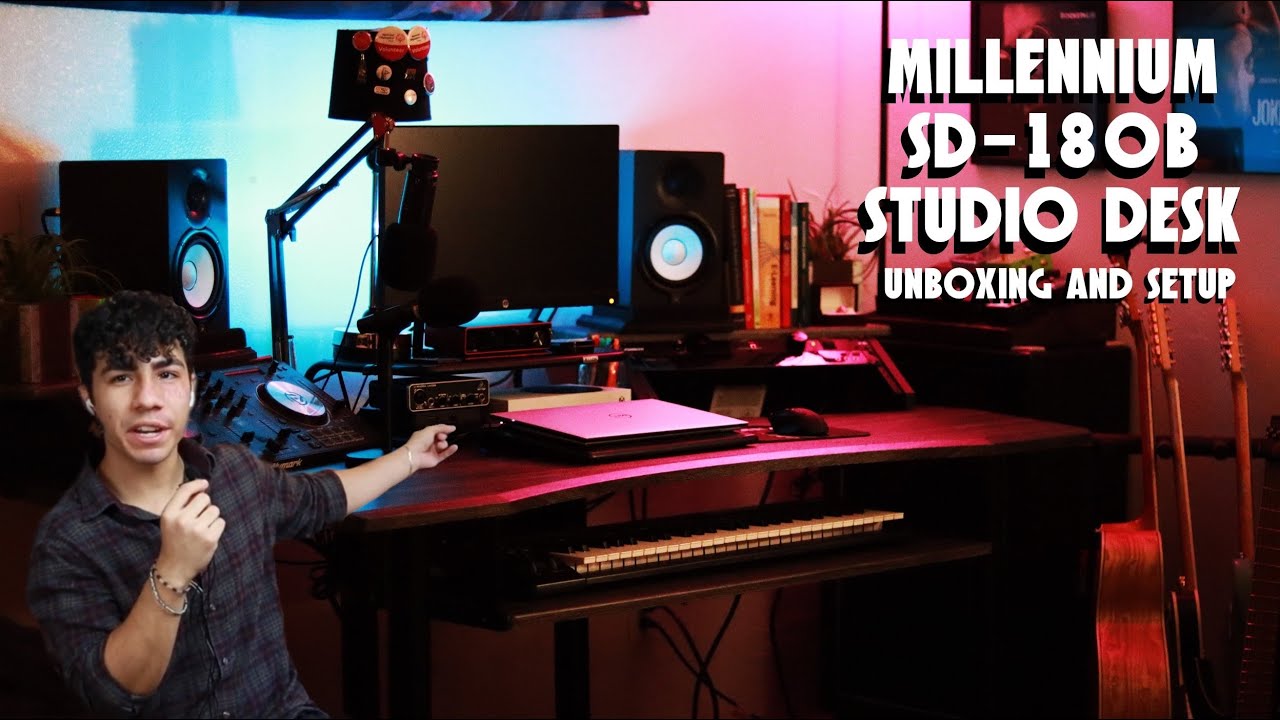 Millennium SD-180 B Studio Desk Unboxing & Setup - YouTube