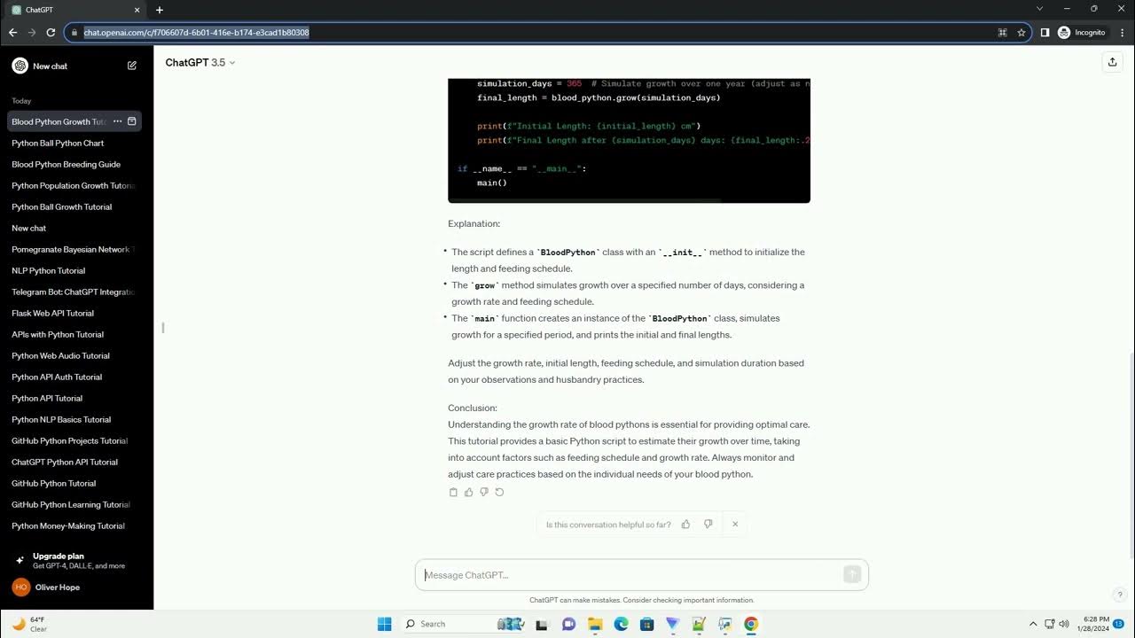 how fast do blood pythons grow - YouTube