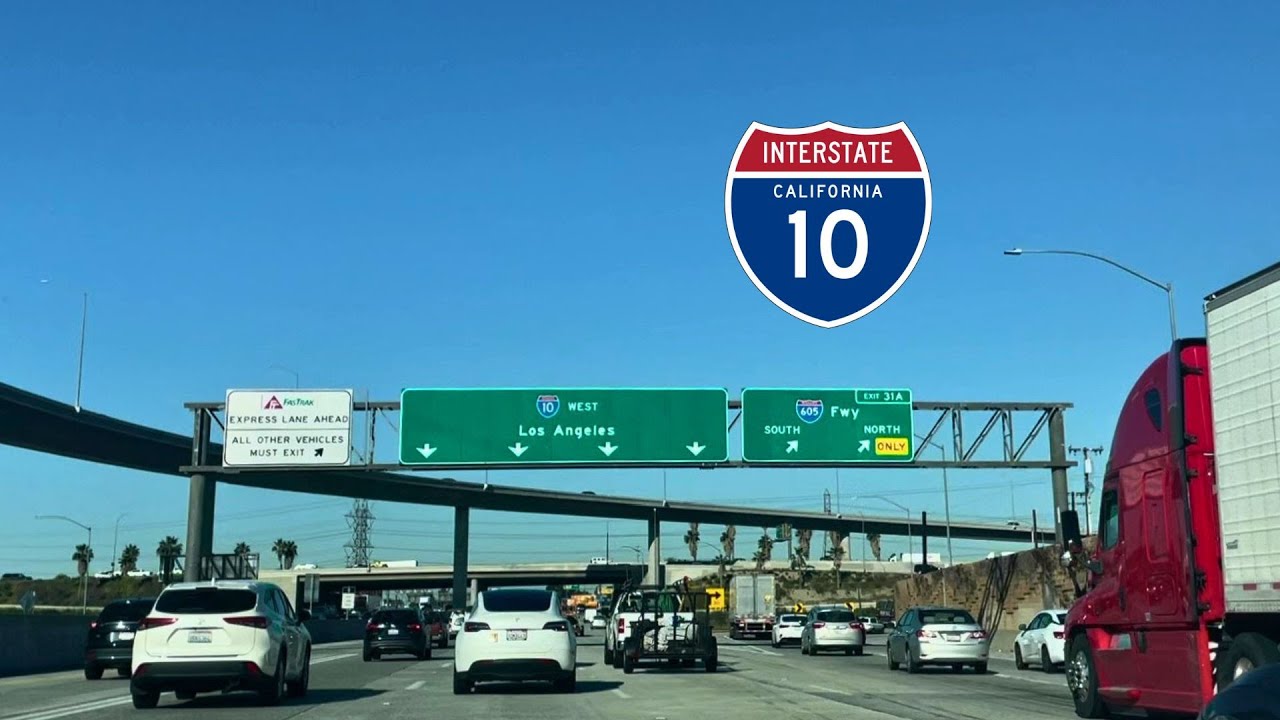 Morning Heavy Traffic on I-10 W in Baldwin Park, CA - YouTube