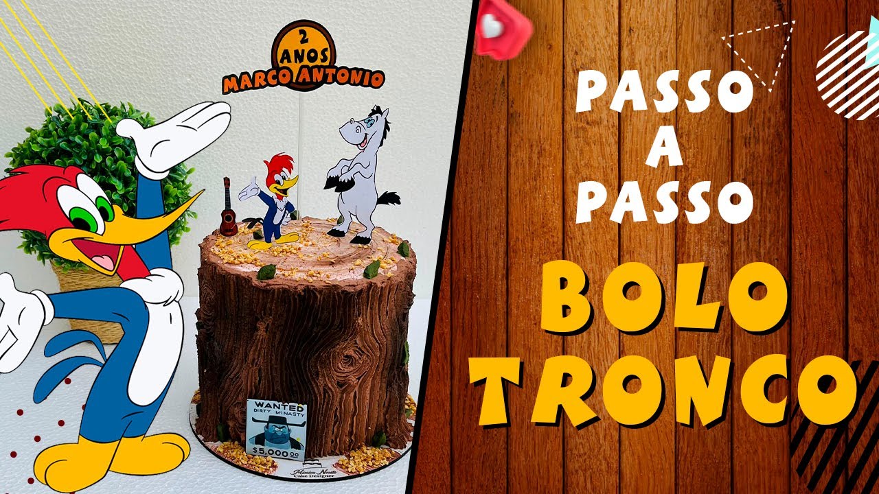 PASSO A PASSO, DECORAÇÃO BOLO TRONCO - YouTube