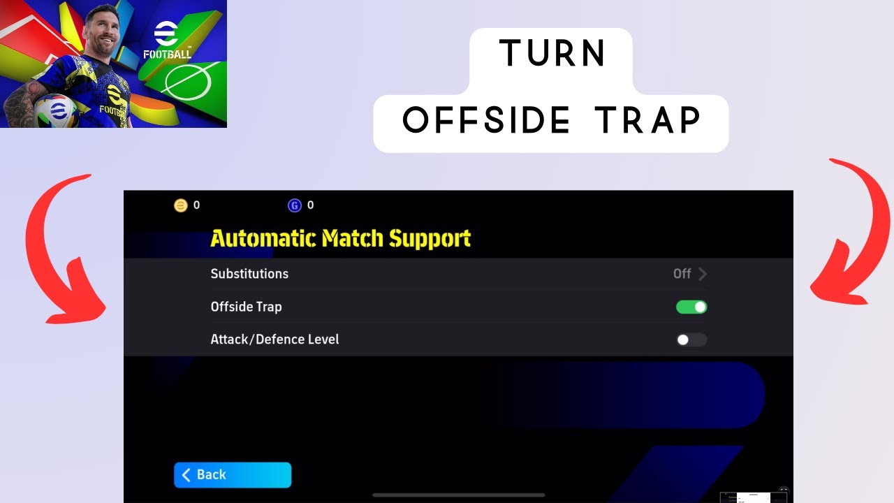 How to Turn on & off Offside Trap In eFootball 2025 Mobile - YouTube