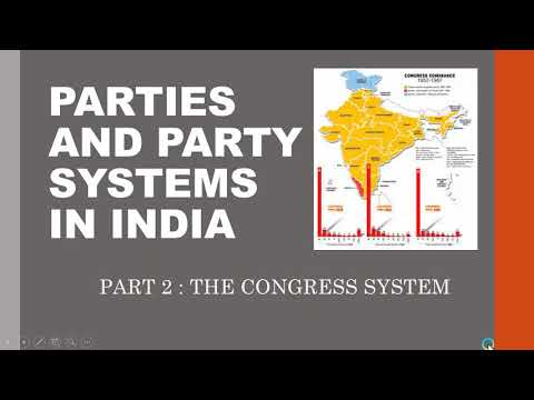 Parties and Party System in India Part 2 - Congress System : Political ...