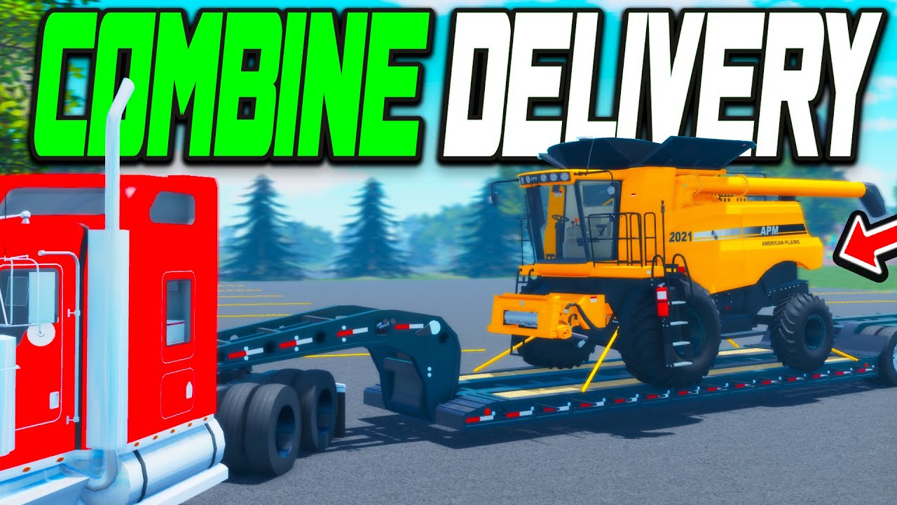 Transporting Combines Using My Trailer in Apm! | Roblox American Plains ...