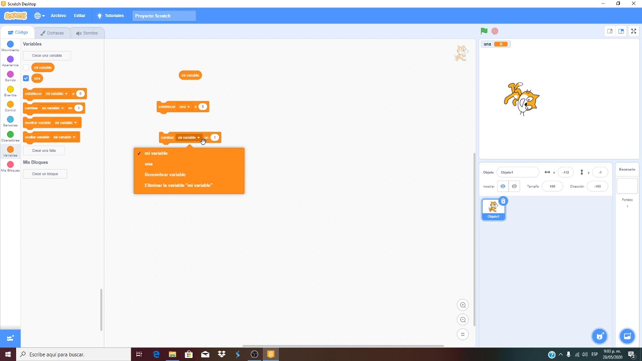 Scratch Bloques - variables - YouTube