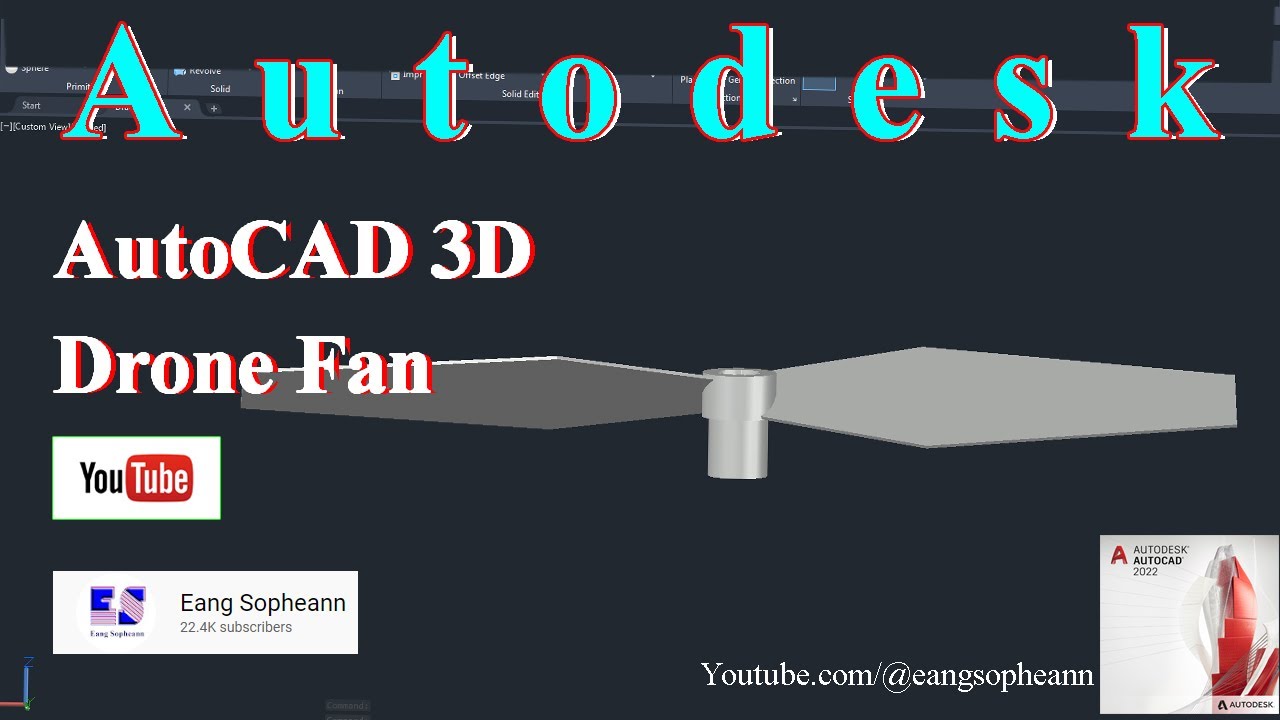 AutoCAD 3D, Autodesk, 3D Modeling, How to drawing drone fan, Sketches ...