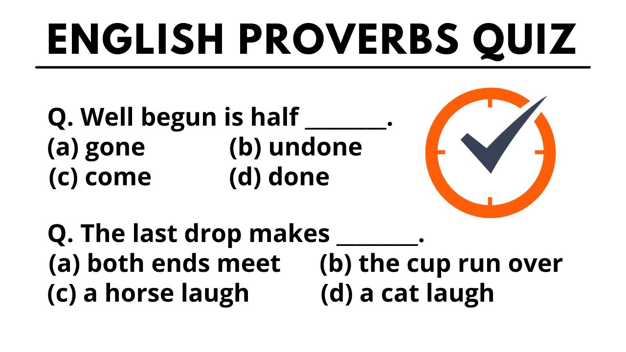 English Proverbs 50 quizzes - Can You Pass ? Test-1 | Common English ...